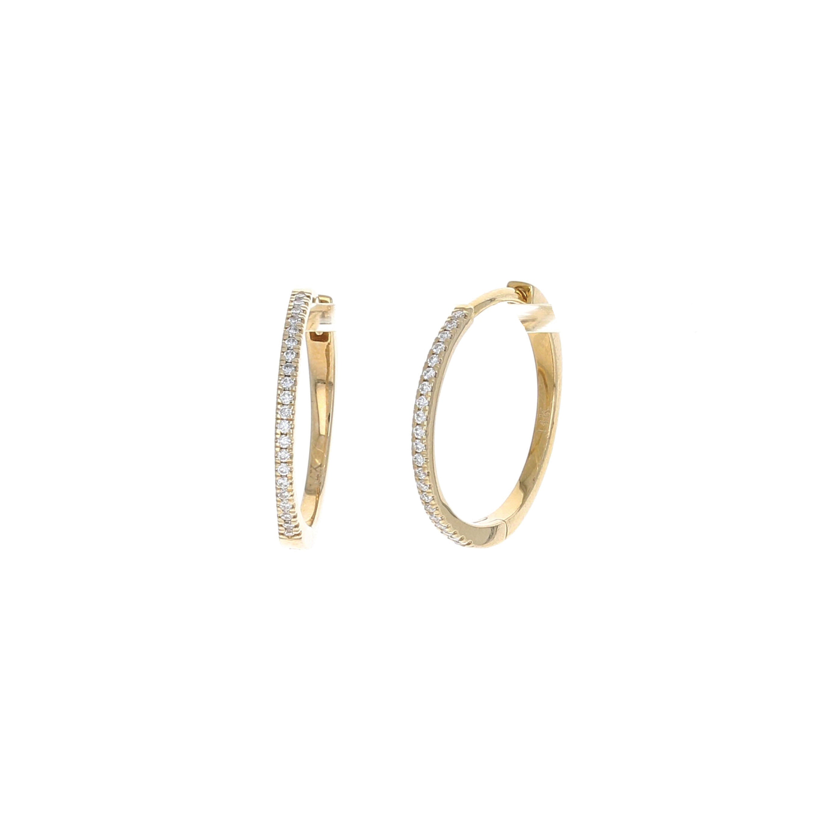 Large Classic Diamond Huggies – Bella Madre Jewelry