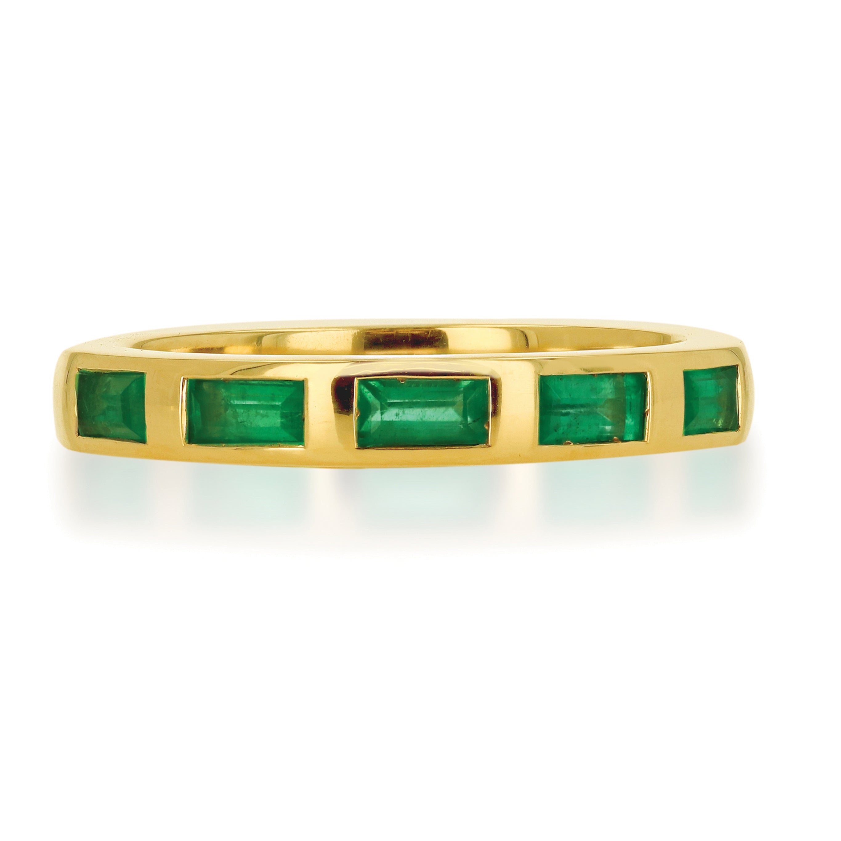 Flush Set Emerald Band – Bella Madre Jewelry